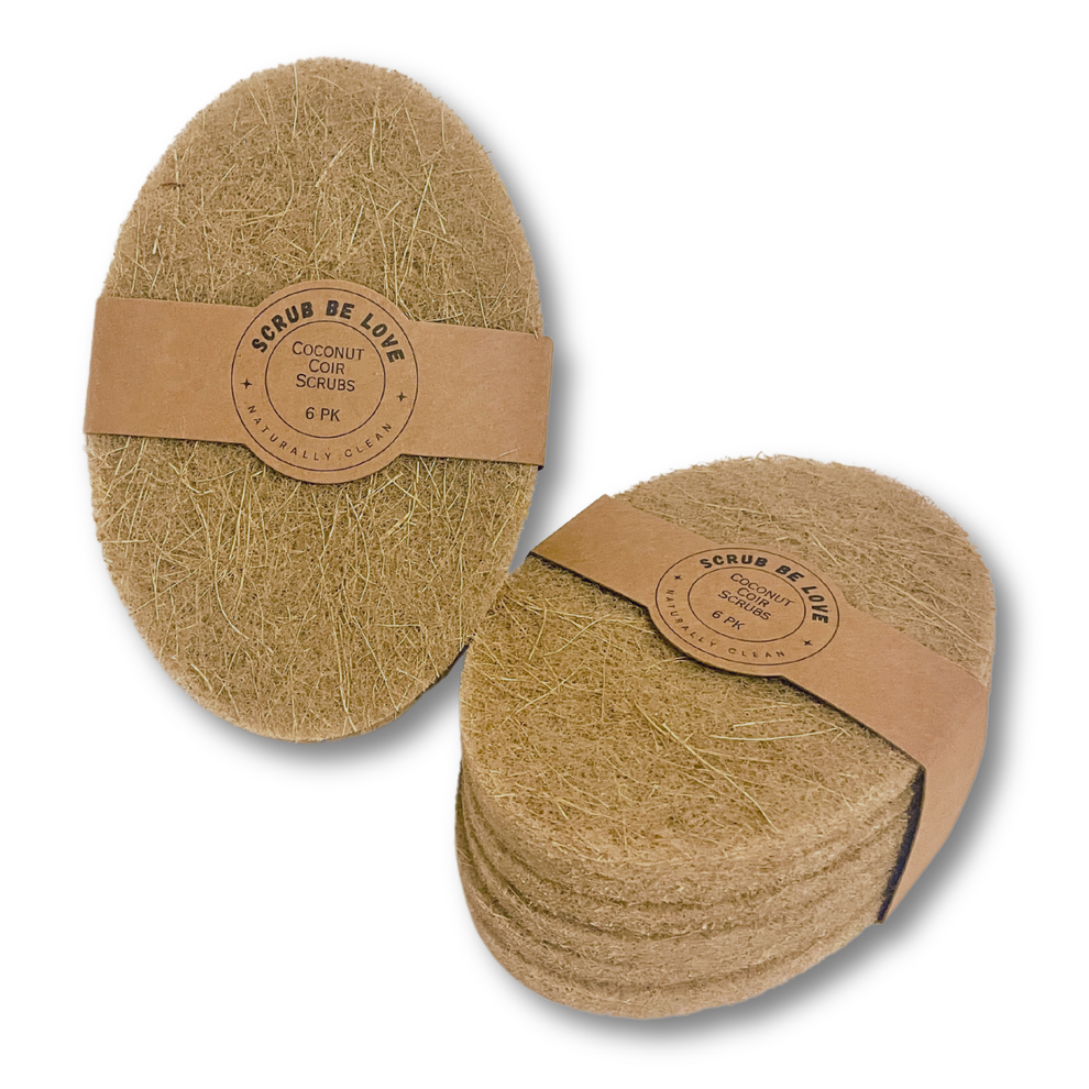 Coconut Coir Cleaning Scrubbers- 6PK – Scrub Be Love