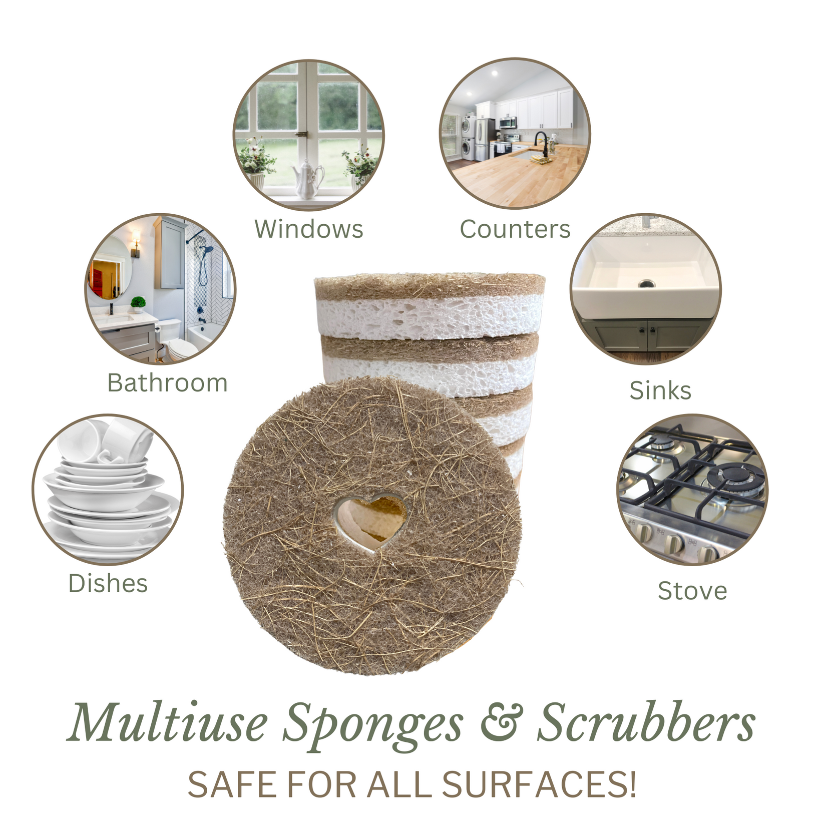 Coconut Coir Cleaning Scrubbers- 6PK – Scrub Be Love