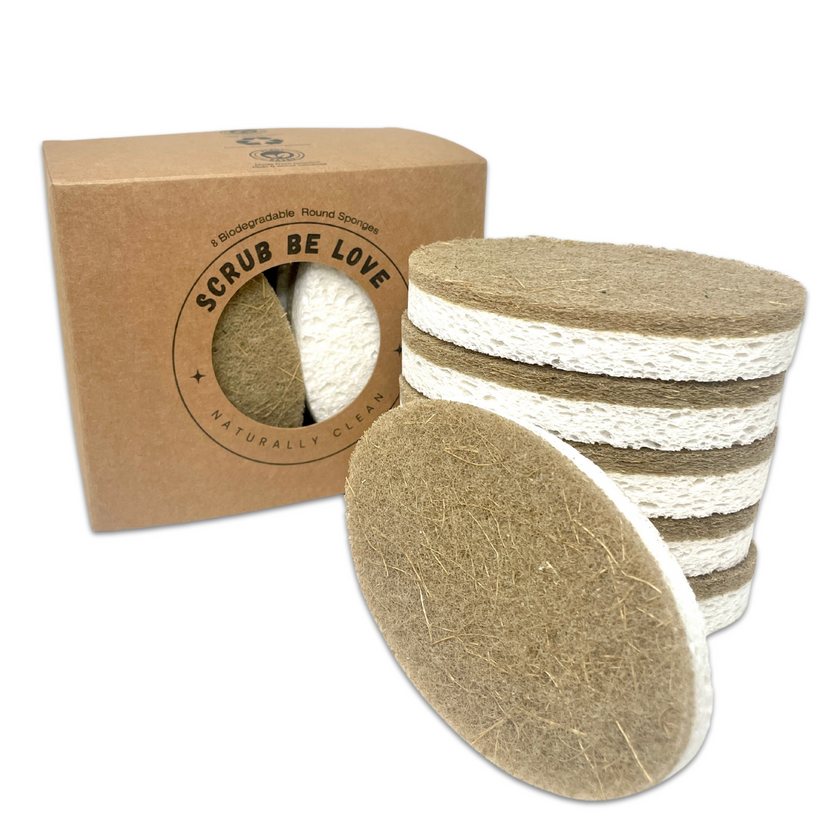 Bundle & Save- 6 Pack Oval Eco-Friendly Kitchen Sponges + Diatomite ...